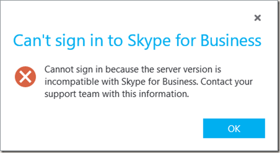 Use Skype for Business with older Lync Servers (Fix for error: Server ...