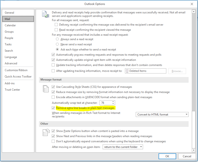 Outlook removes line breaks, but Why? – Anand, the Architect