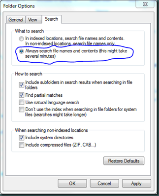 Windows 7: How to search file contents? – Anand, the Architect